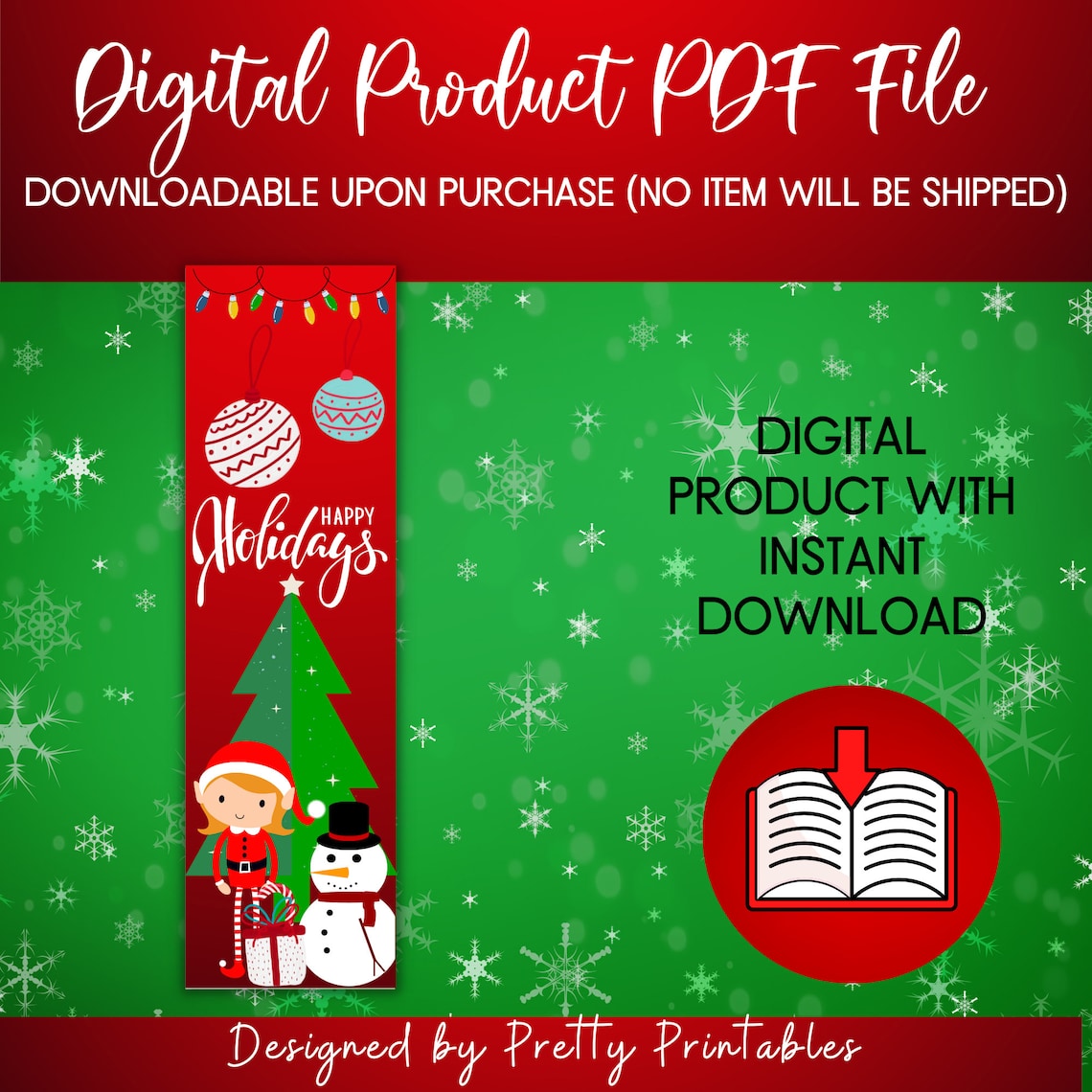 Christmas Bookmarks Printable, Elf Bookmarks Set, Christmas Gift ...