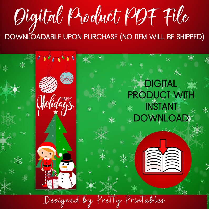 Christmas Bookmarks Printable, Elf Bookmarks Set, Christmas Gift ...