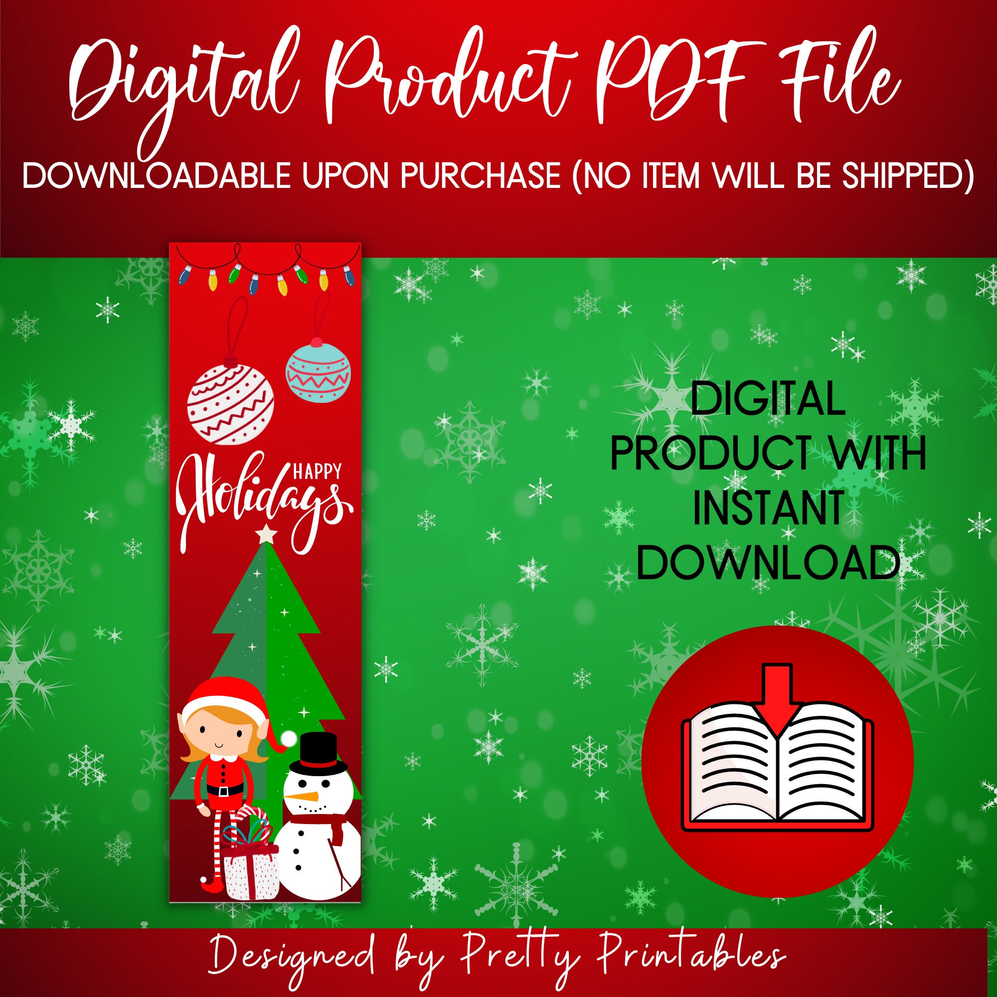 Christmas Bookmarks Printable, Elf Bookmarks Set, Christmas Gift ...