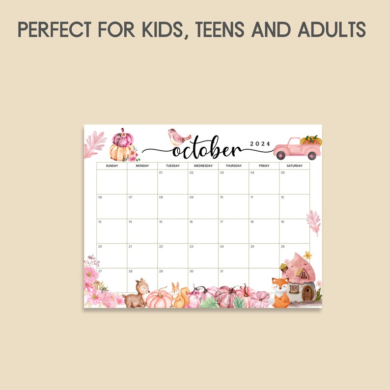 2024-2025 School Year Calendar Seasonal Monthly Theme Prek Preschool ...