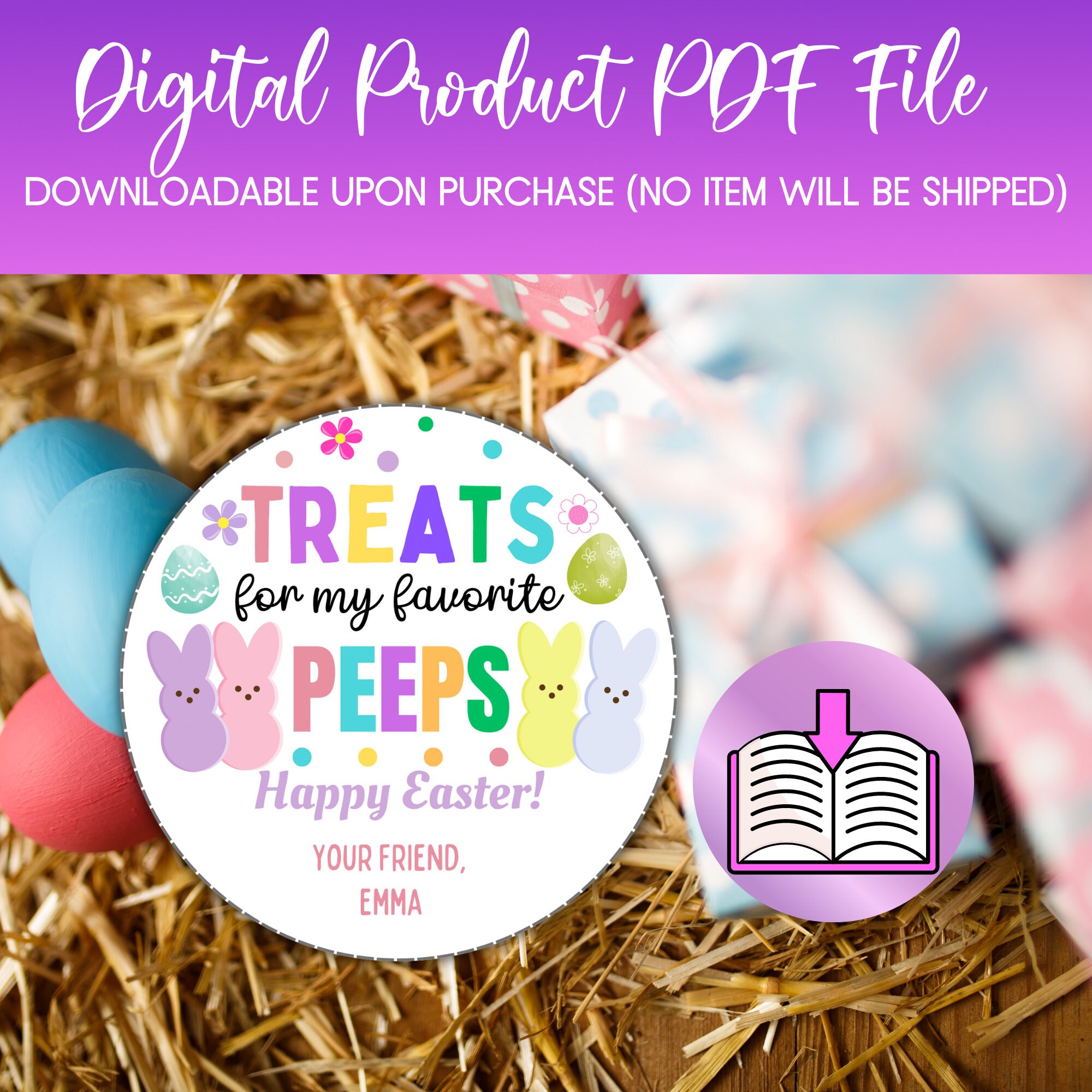 Editable Easter Stickers Kids Easter Tags Gift Sticker Easter Gift Tags ...