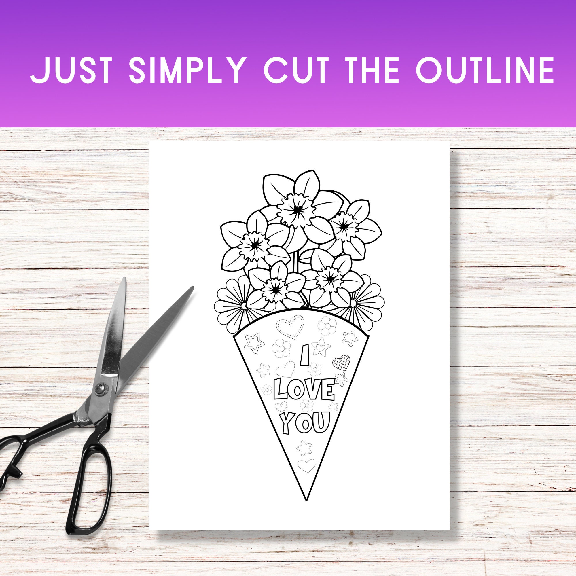 Mothers Day Flower Printable Coloring Mothers Day Bouquet Mother's Day ...