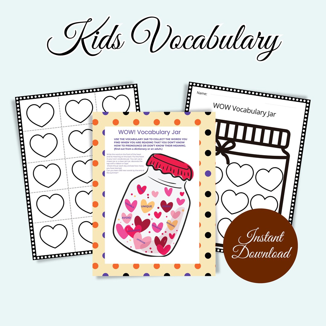 Vocabulary List Elementary Students Vocabulary Jar Worksheet Word ...