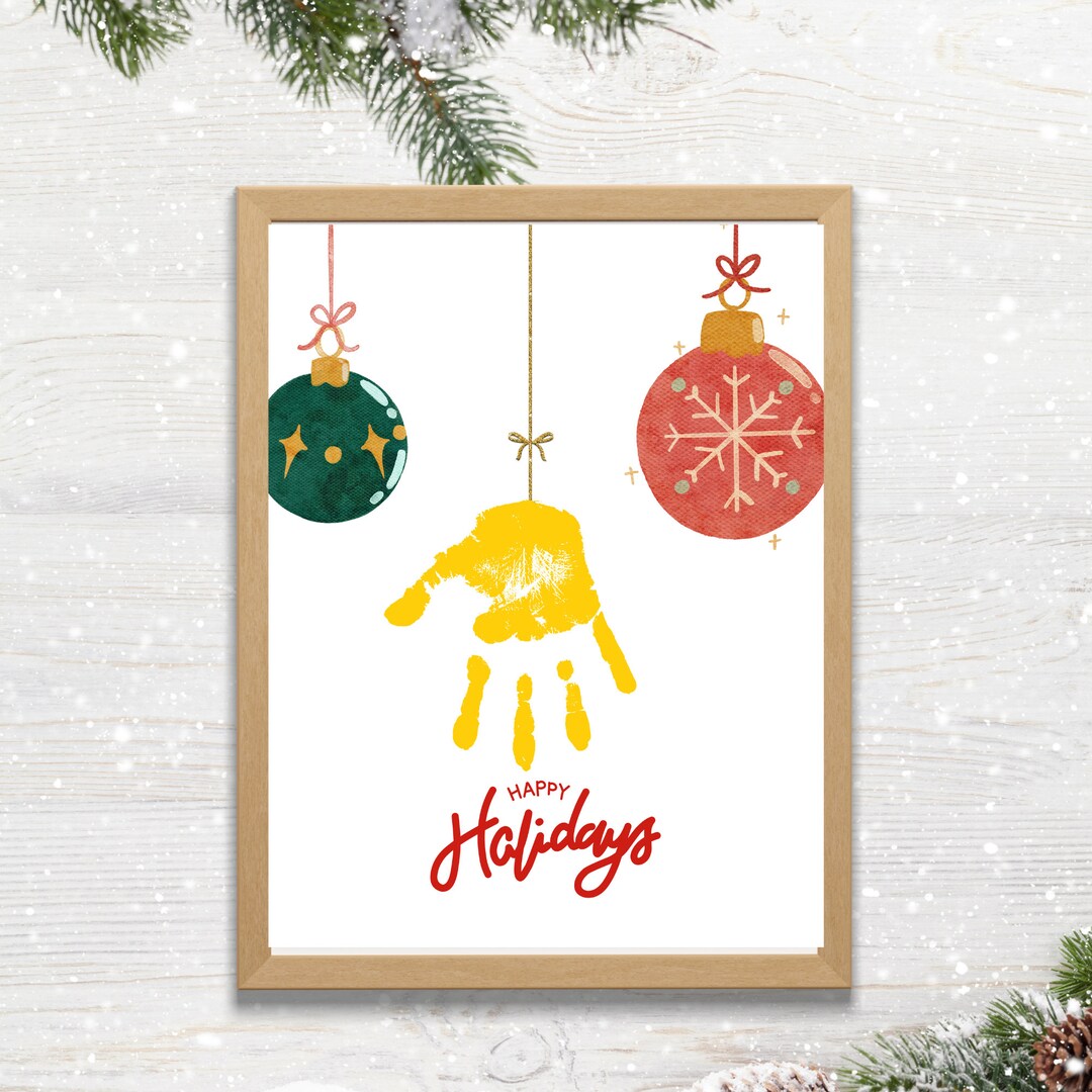 Christmas Handprint Craft Printable Christmas Balls Handprint Art DIY ...