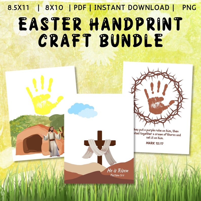Easter Handprint Craft Bundle Printable Religious Easter DIY Craft for ...