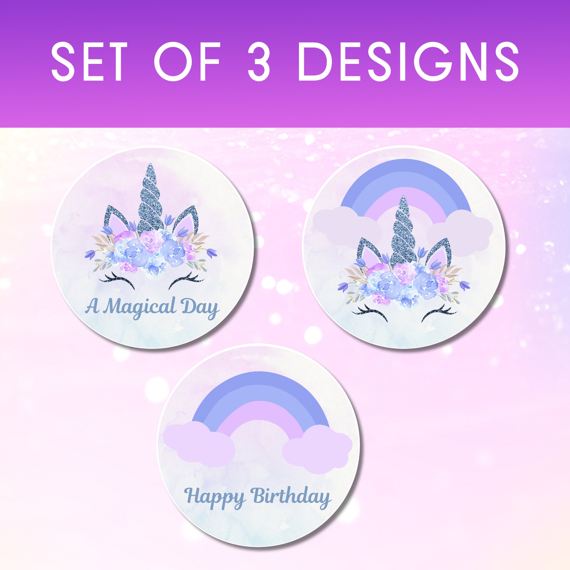 Unicorn Cupcake Toppers Printable Unicorn Cupcake Decoration Unicorn ...