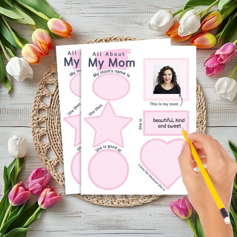 Mother's Day Class Activity All About My Mom Writing Prompts Printable ...