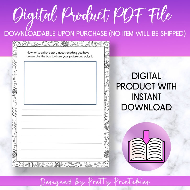 Educational Printable Elementary Student Writing and Coloring Activity ...