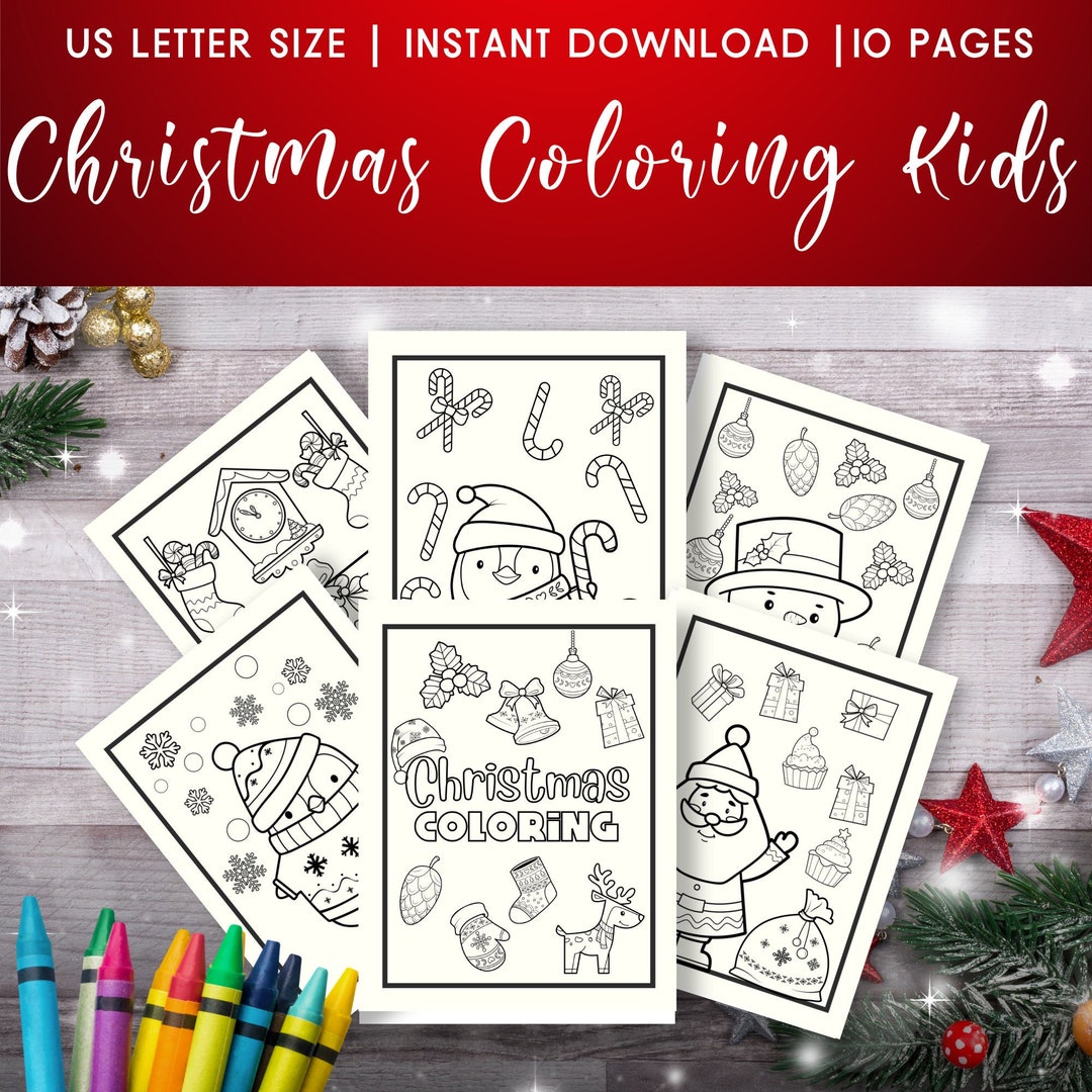 Printable Christmas Coloring Pages Christmas Favor Christmas Activity ...