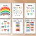 Educational Learning Chart Set 6 for Kids Playroom Homeschool Pre ...
