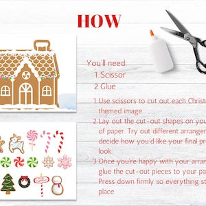 Create a Christmas Gingerbread House Cut and Paste Activity Design the ...