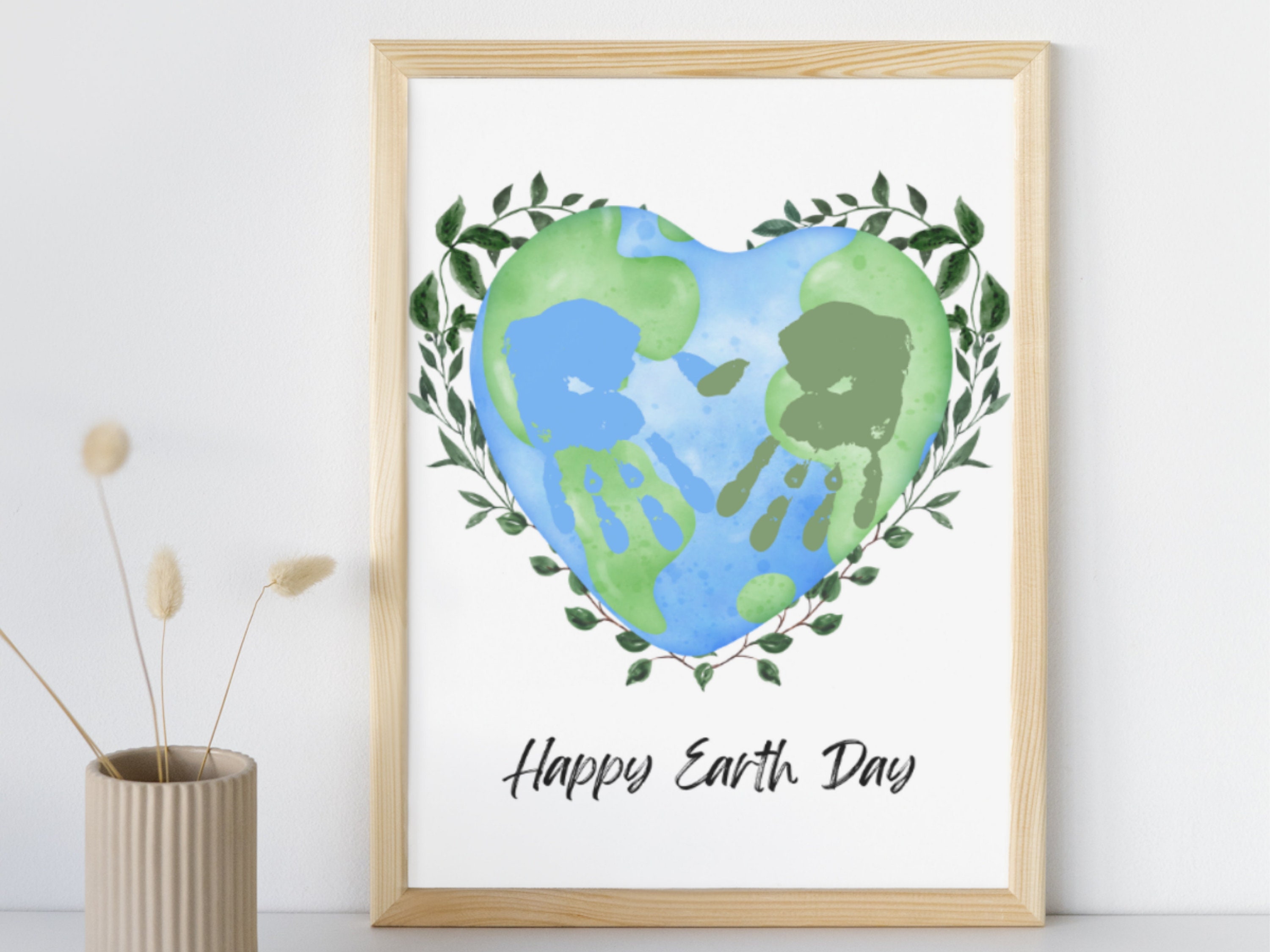 Printable Earth Day Handprint Art Craft Happy Earth Day Gift World ...