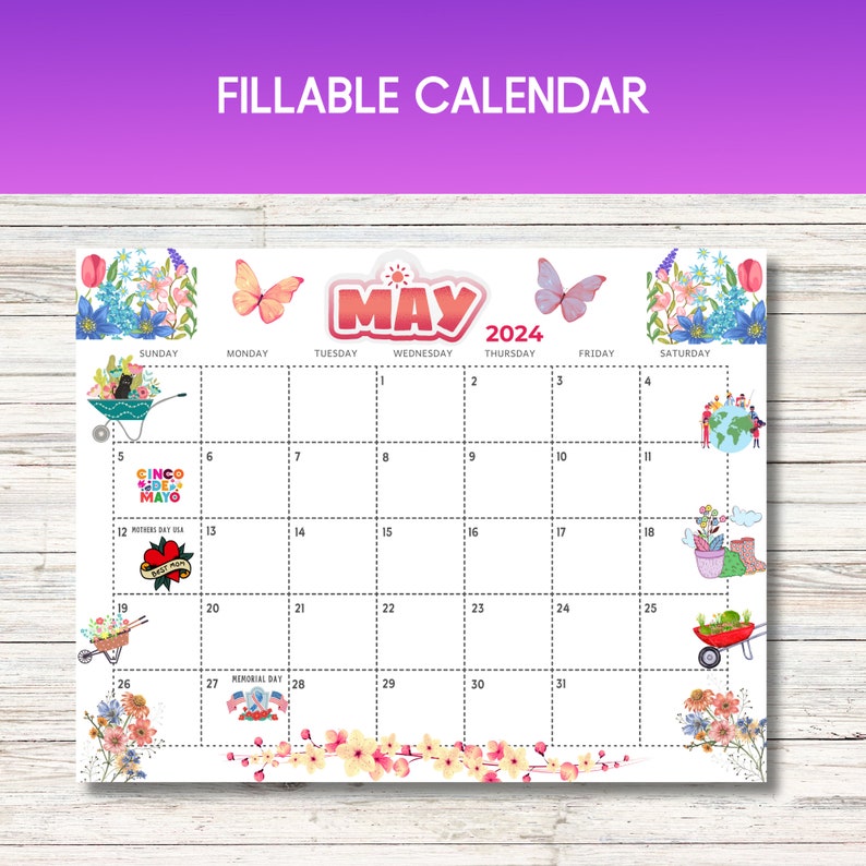 Calendario Mayo 2024 Imprimible Para Niños Calendario 2024 Aula Escuela ...