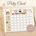 Jungle Animals Potty Chart for Girls Toilet Training Chart Kids Potty ...