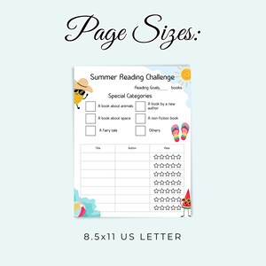 Summer Reading Challenge for Kids Fun Easy Tracker Log Primary Grades ...