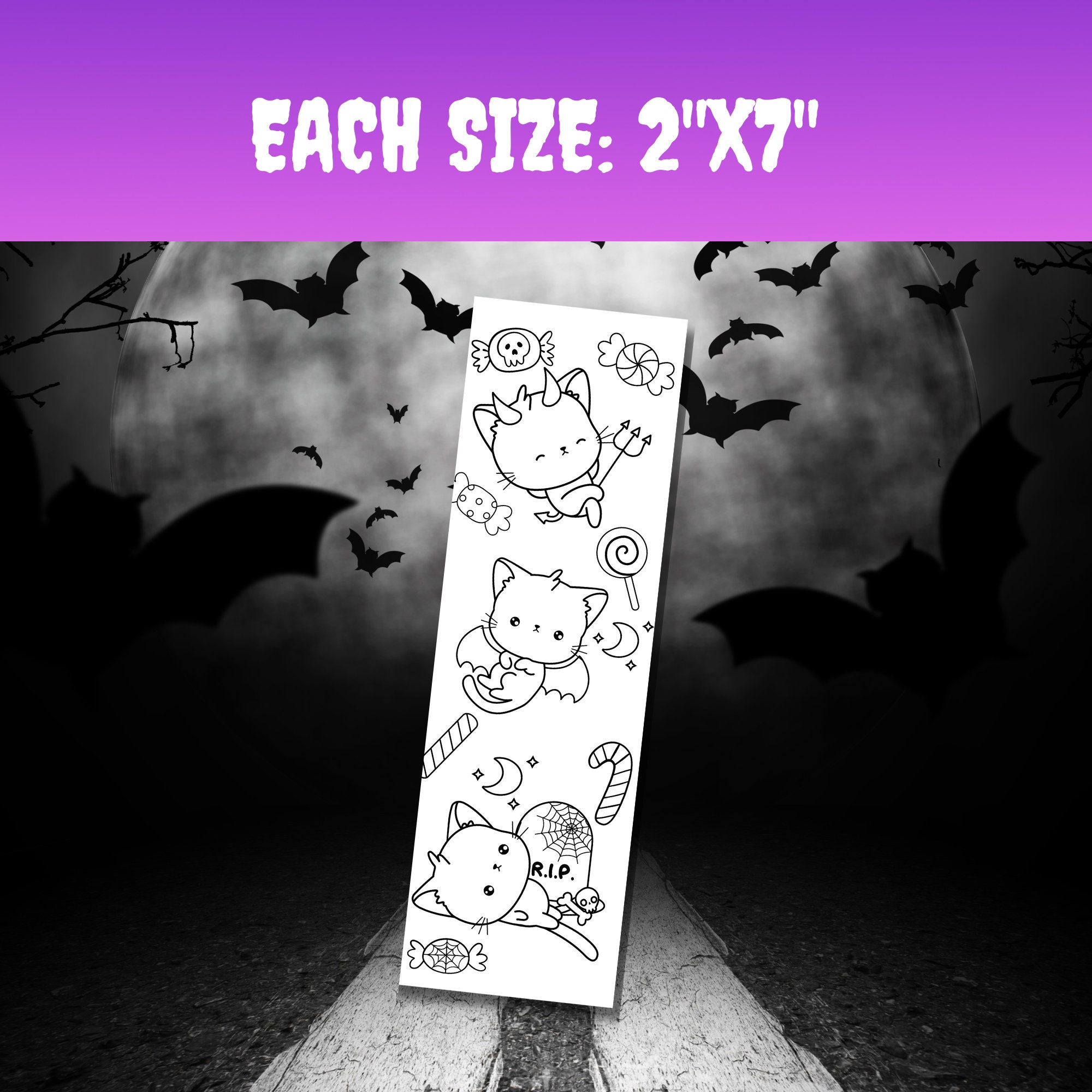 Halloween Coloring Bookmarks for Kids Set of 4 Halloween Bookmarks ...