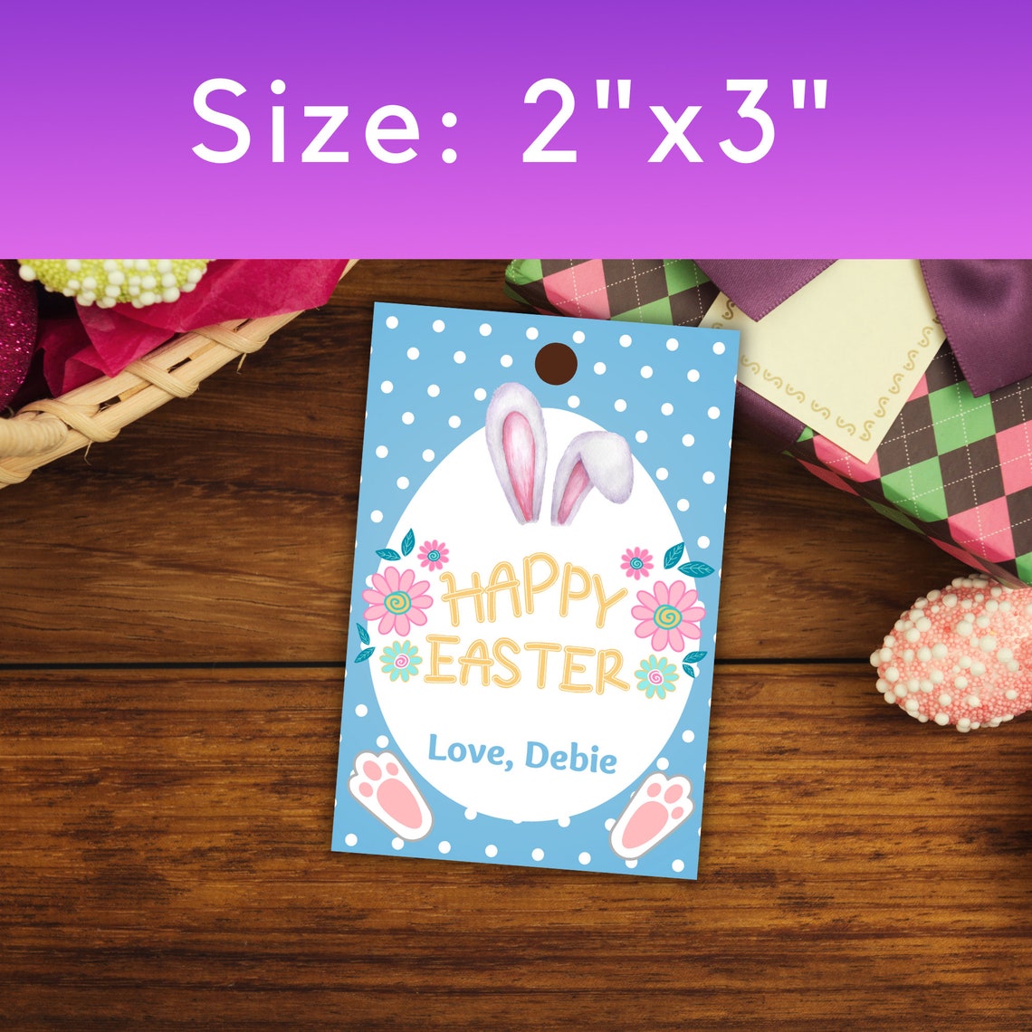 Editable Easter Tag for Boys Girls Happy Easter Gift Tags Gift Tag ...