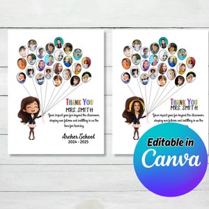 Teacher Photo Custom Editable Appreciation Gift From Student Photo ...