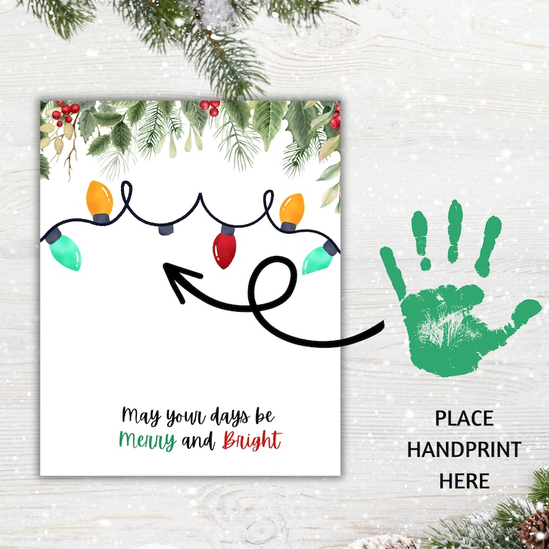 Christmas Handprint Craft Printable Christmas Lights Handprint Art DIY ...