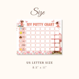 Fairy Potty Chart for Toddler Girl Toilet Training Chart Kids Potty ...