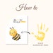 Bee Handprint Craft Art Printable Spring Insect Cute Honey Bee ...