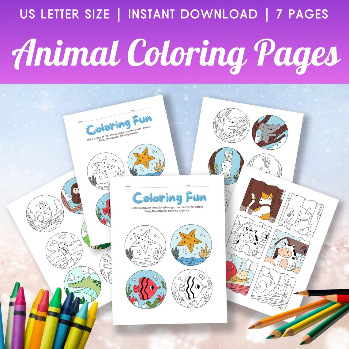 Coloring Pages for Kids Replicate Copy and Color Activity Printable ...