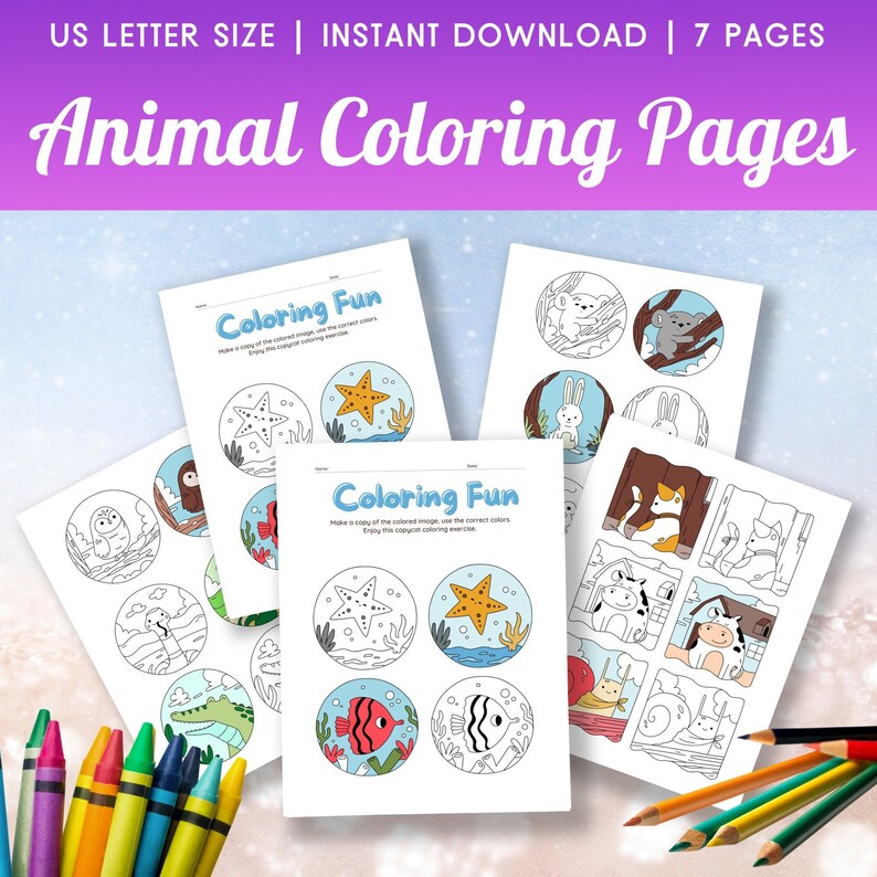 Coloring Pages for Kids Replicate Copy and Color Activity Printable ...