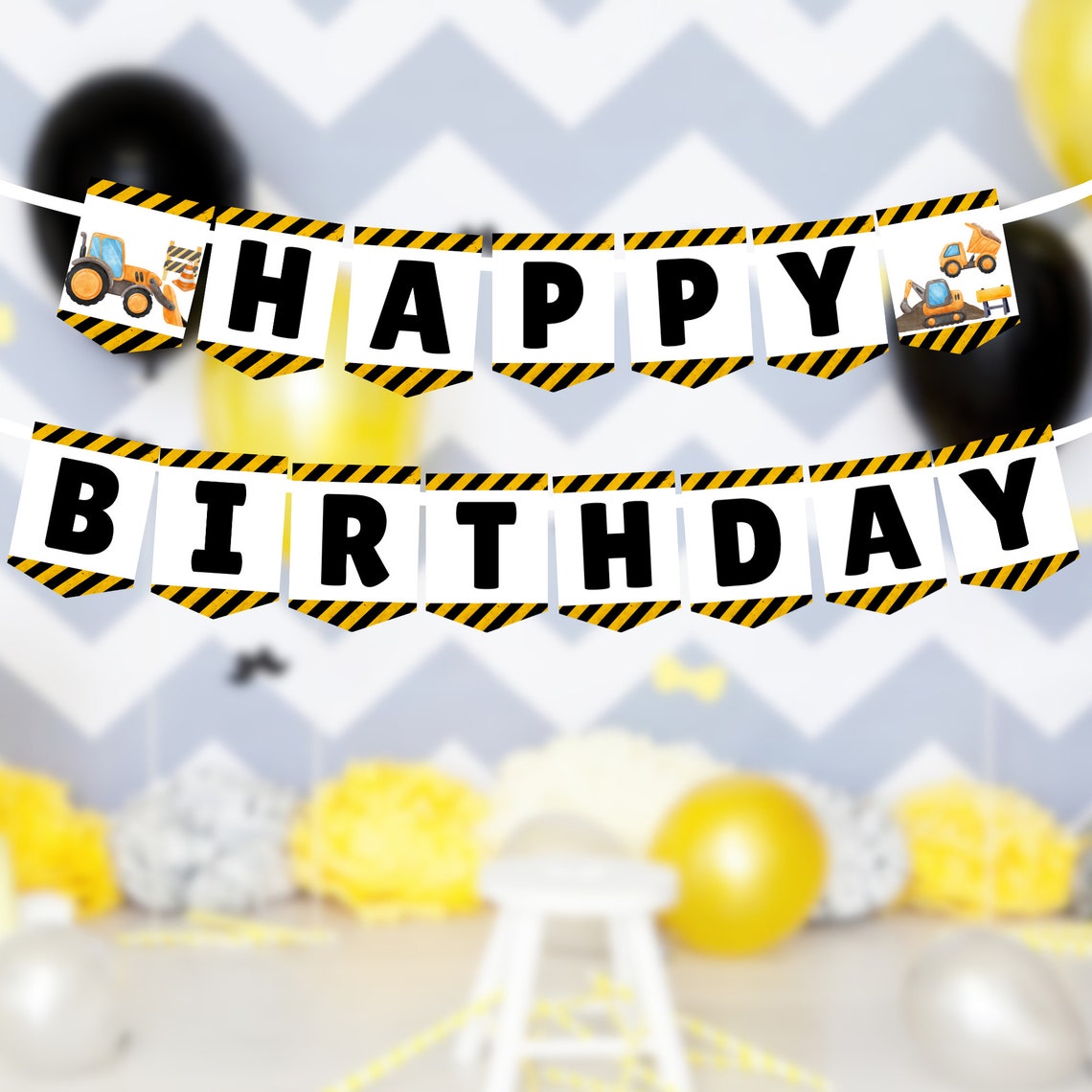 Construction Happy Birthday Banner Printable Construction Birthday ...