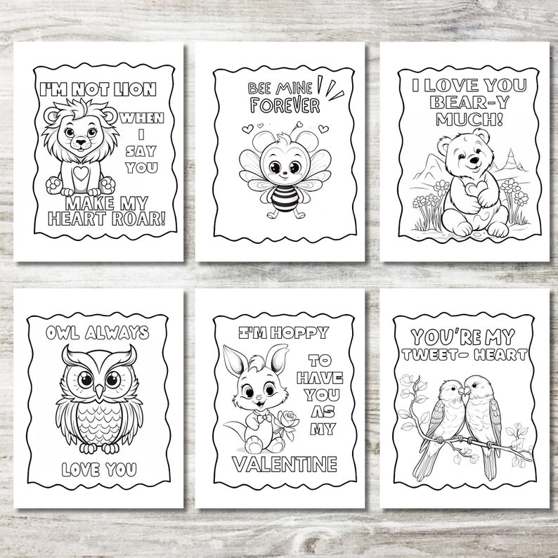 Printable Valentines Day Coloring Pages for Kids Bundle Coloring ...