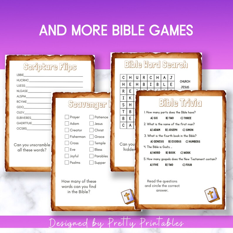 Printable Bible Games for Kids Bible Trivia Game Bible Facts - Etsy