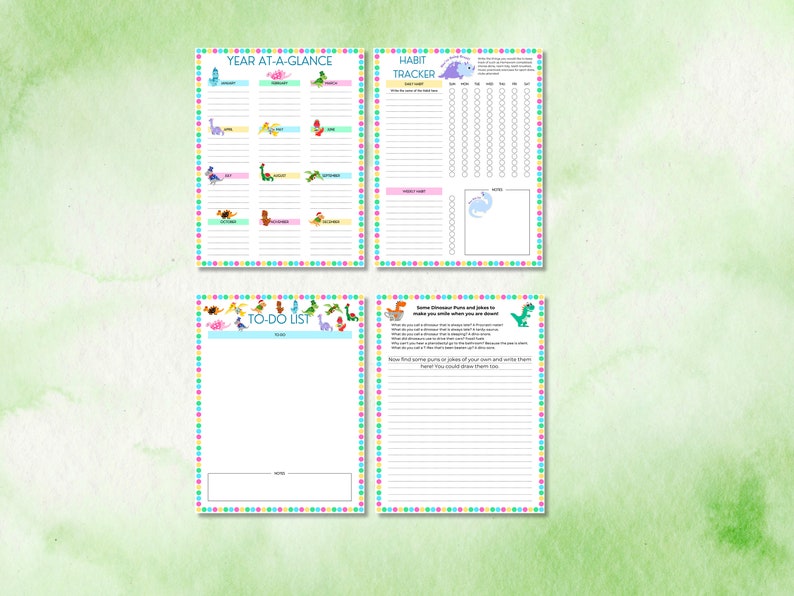 Kids Dinosaur Printable Planner Weekly Monthly Planner Dinosaur ...