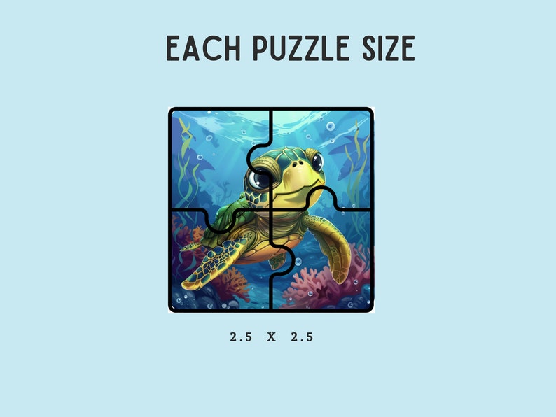 Puzzle Printable for Kids Animals Jungle Farm Sea Easy 4 Piece Puzzle ...