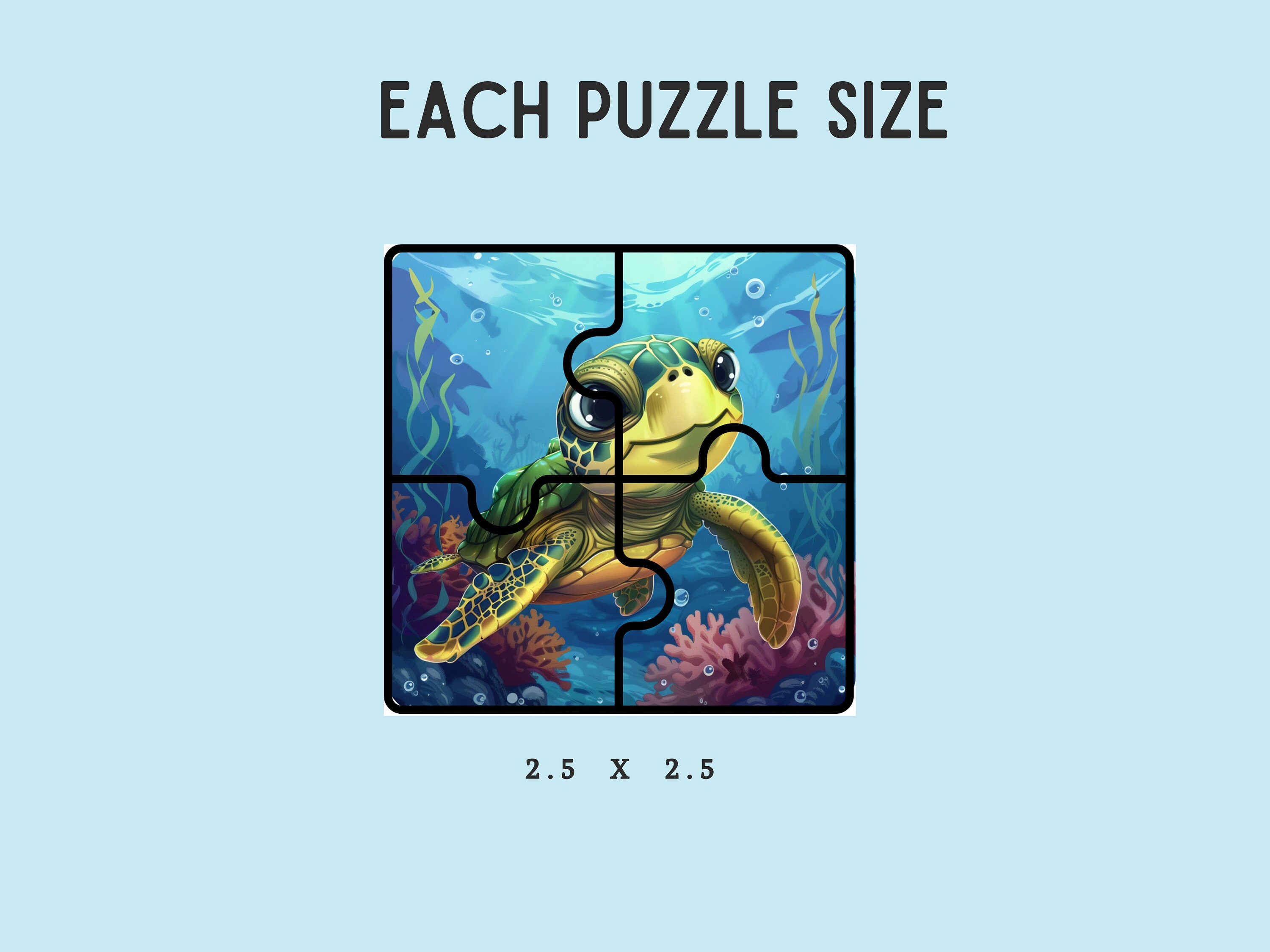 Puzzle Printable for Kids Animals Jungle Farm Sea Easy 4 Piece Puzzle ...