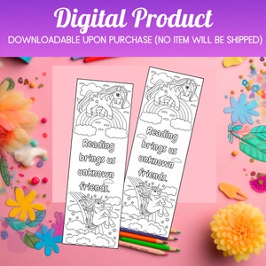 Unicorn Coloring Bookmarks Printable Unicorn Coloring Bookmarks for ...