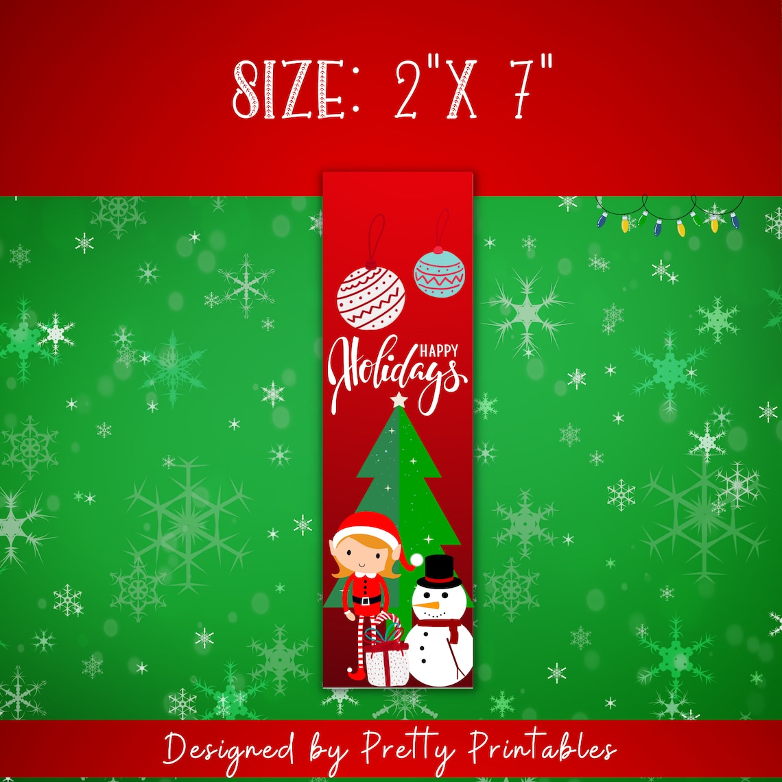 Christmas Bookmarks Printable, Elf Bookmarks Set, Christmas Gift ...