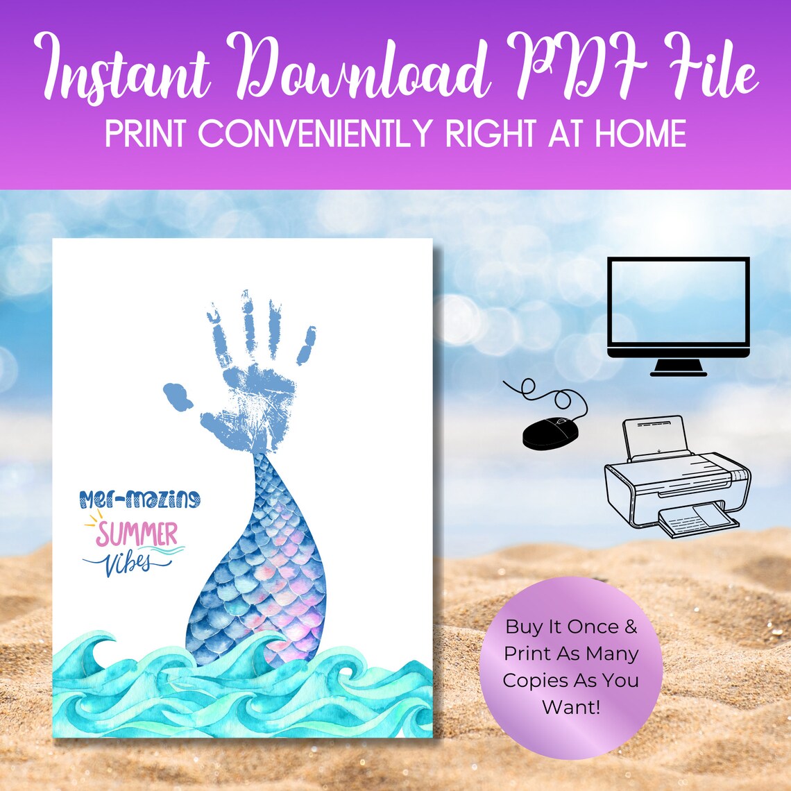 Summer Handprint Craft Summer Handprint Art Summer Handprint for ...