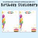 Printable Happy Birthday Stationary, Birthday Stationery Letter Writing ...