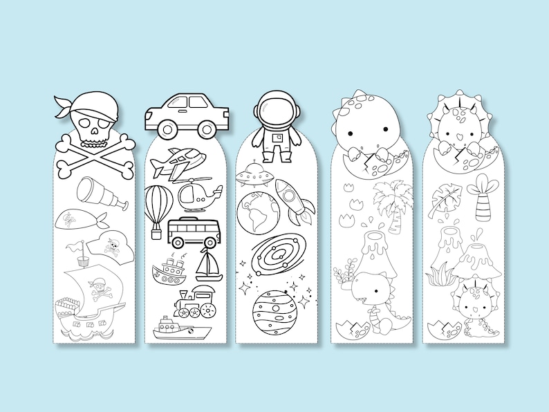 Coloring Bookmarks for Kids 22 Bookmarks Bundle Printable Classroom ...