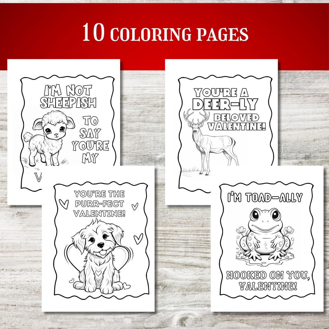 Printable Valentines Day Coloring Pages for Kids Bundle Coloring ...
