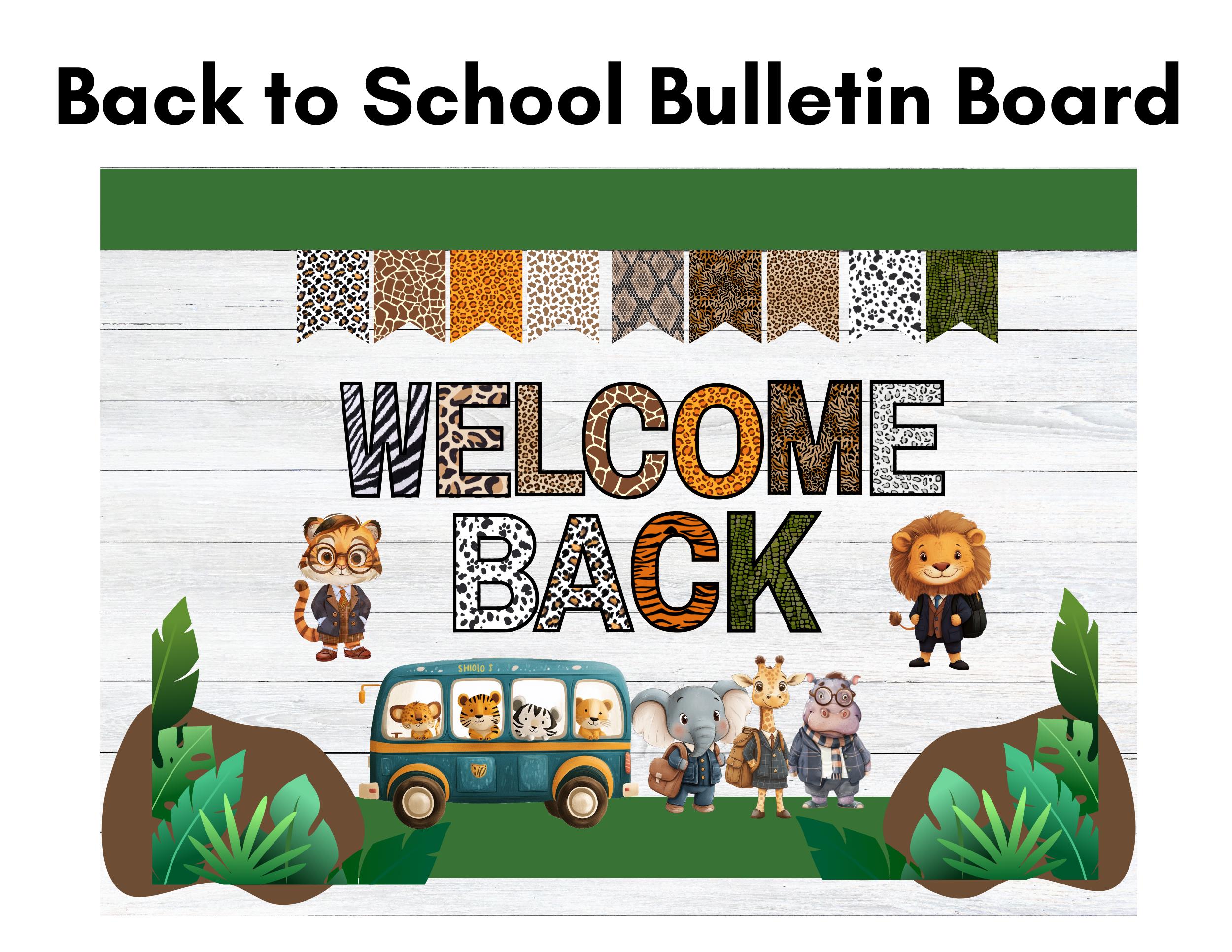 Bulletin Board Welcome Back to School Jungle Safari Theme Create Your ...