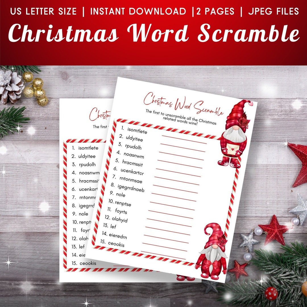 Christmas Word Scramble Game Printable Christmas Activity Christmas ...