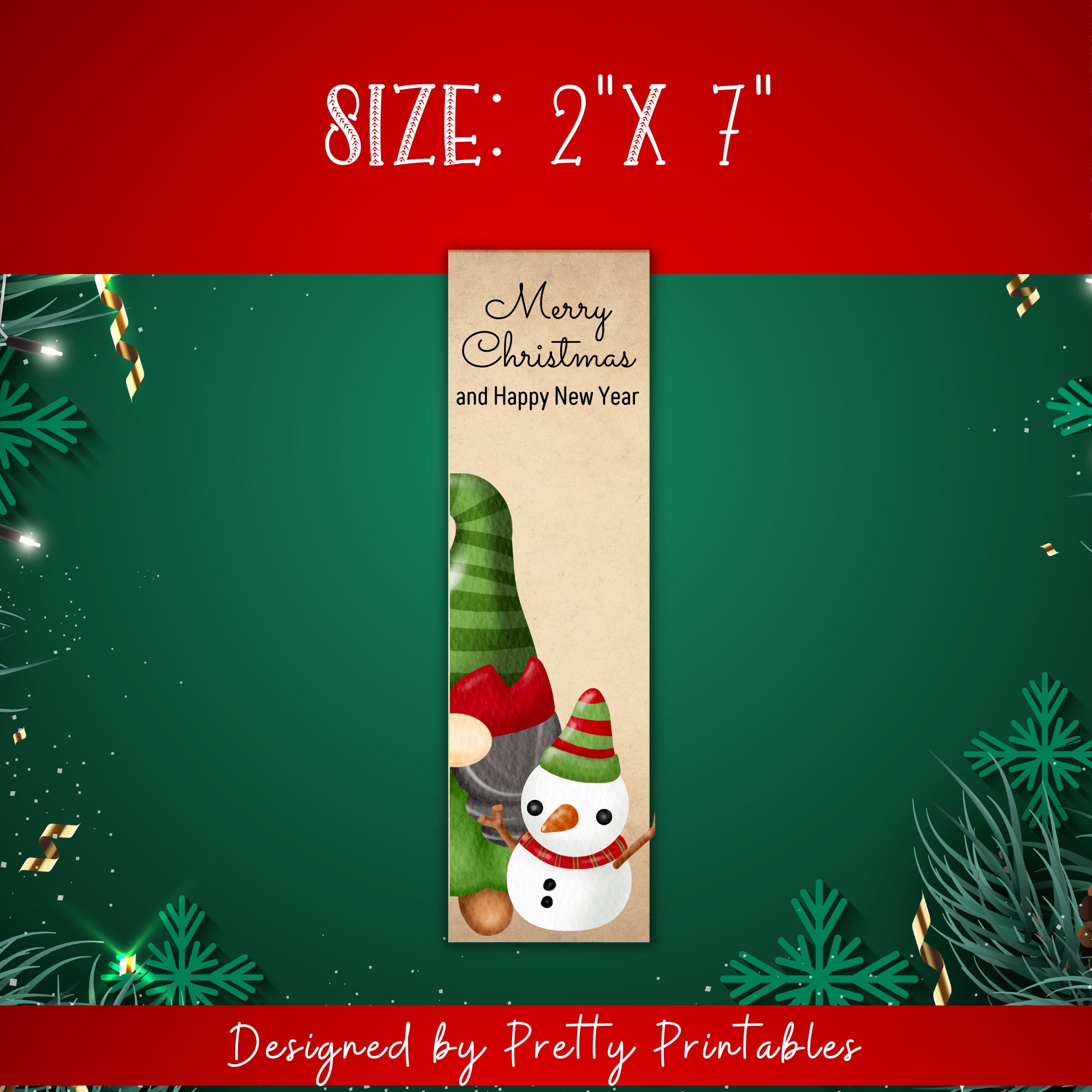 Gnomes Bookmarks Printable Set of 4 Christmas Gnome Christmas Bookmarks ...