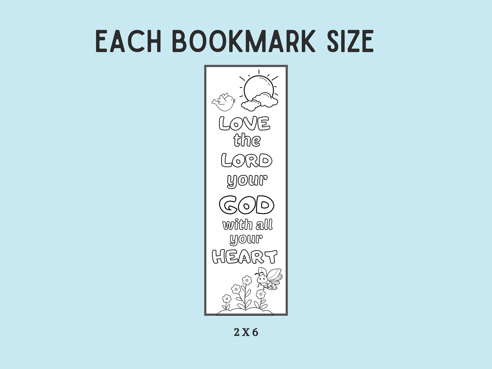 Bible Verse Coloring Bookmarks for Kids Scripture Bookmarks Sunday ...
