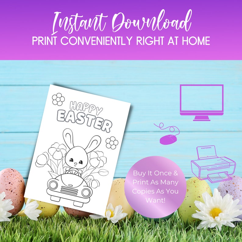 Teachers Printable Easter Coloring Cards Easter Coloring Pages for Kids ...