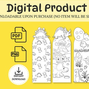 Dinosaur Coloring Bookmarks With Toppers Dino Printable Dinosaurs ...