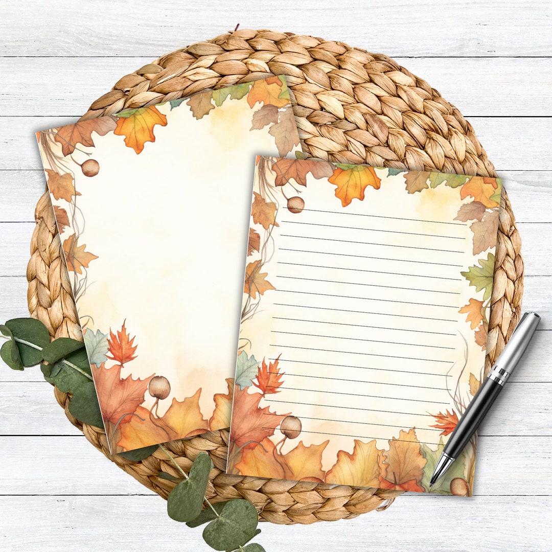 Fall Stationery Set Letter Writing Autumn Stationery Printable ...