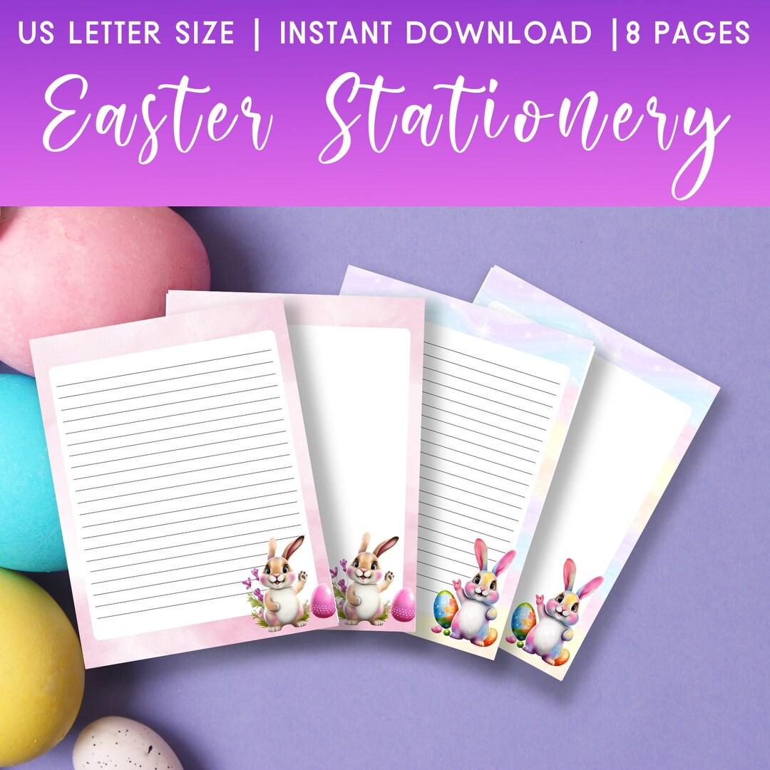 Easter Bunny Stationery Printable Stationery Easter Writing Paper ...