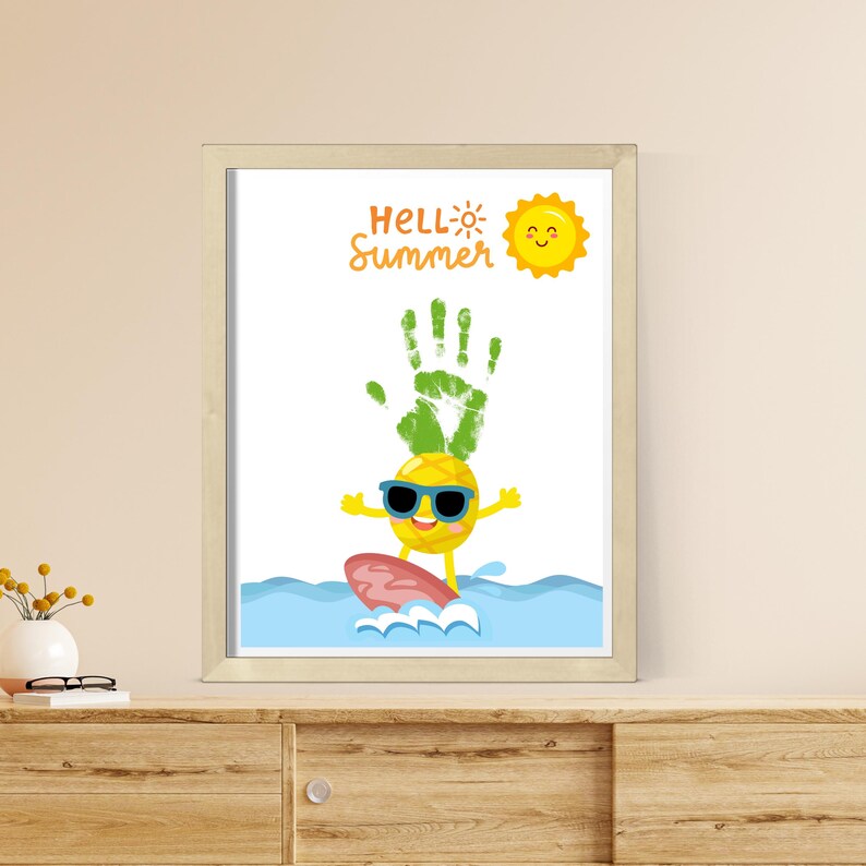 Summer Handprint Craft Art Summer Handprint for Toddler Beach Craft Art ...