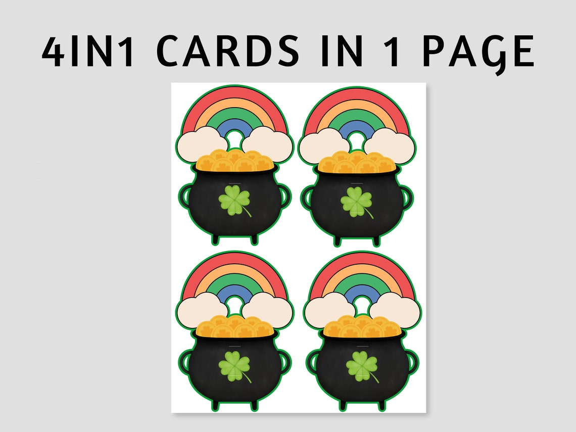 St Patricks Day Treat Holder Printable Pot of Gold St Patricks Day ...
