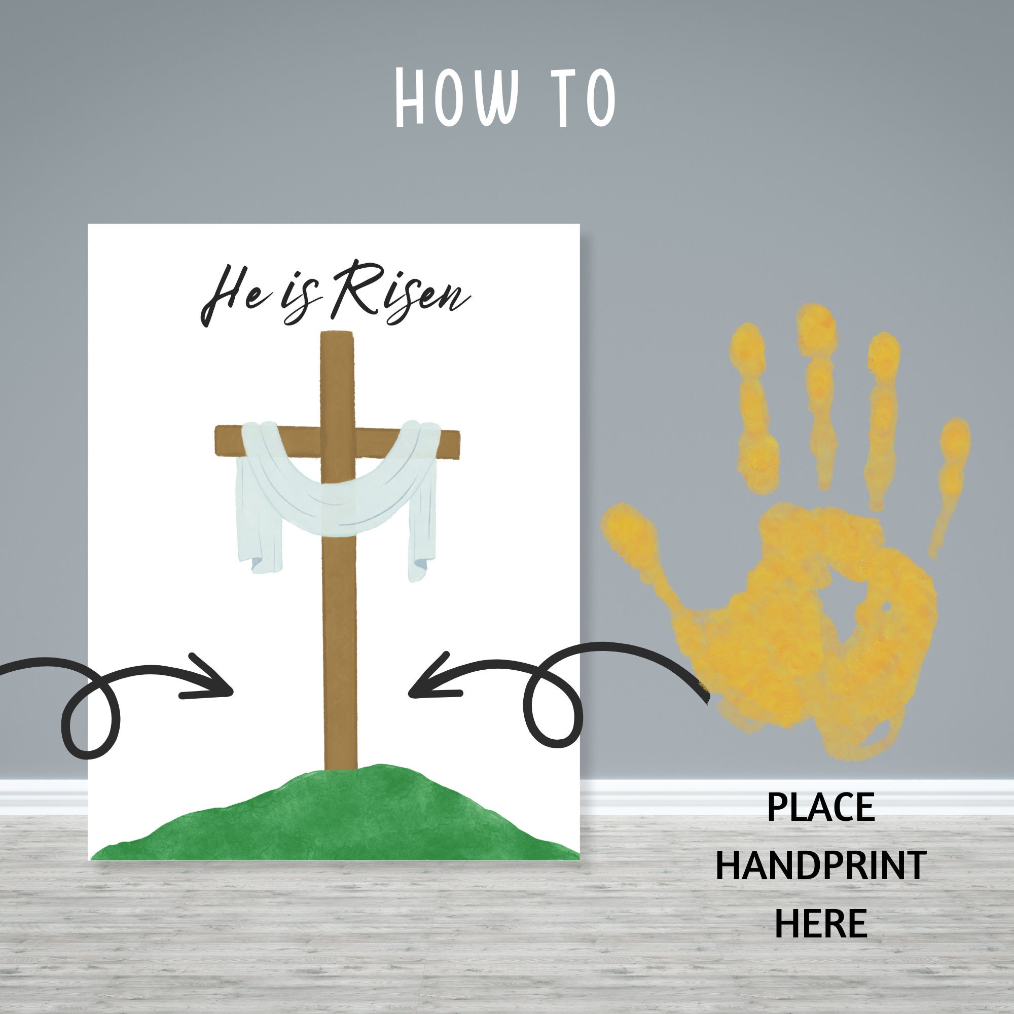 Easter Handprint Craft Religious Printable Easter DIY Craft for Kids ...